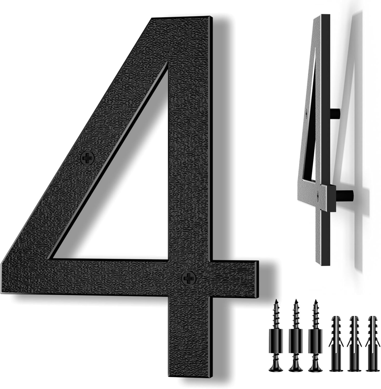 8 Inch Large Floating House Numbers, Black Modern House Number for ...