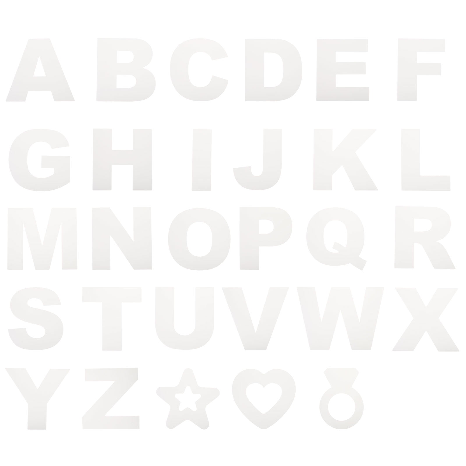 8 Inch Large Letter Stencils Alphabet Stencil, Star Stencil and Heart ...