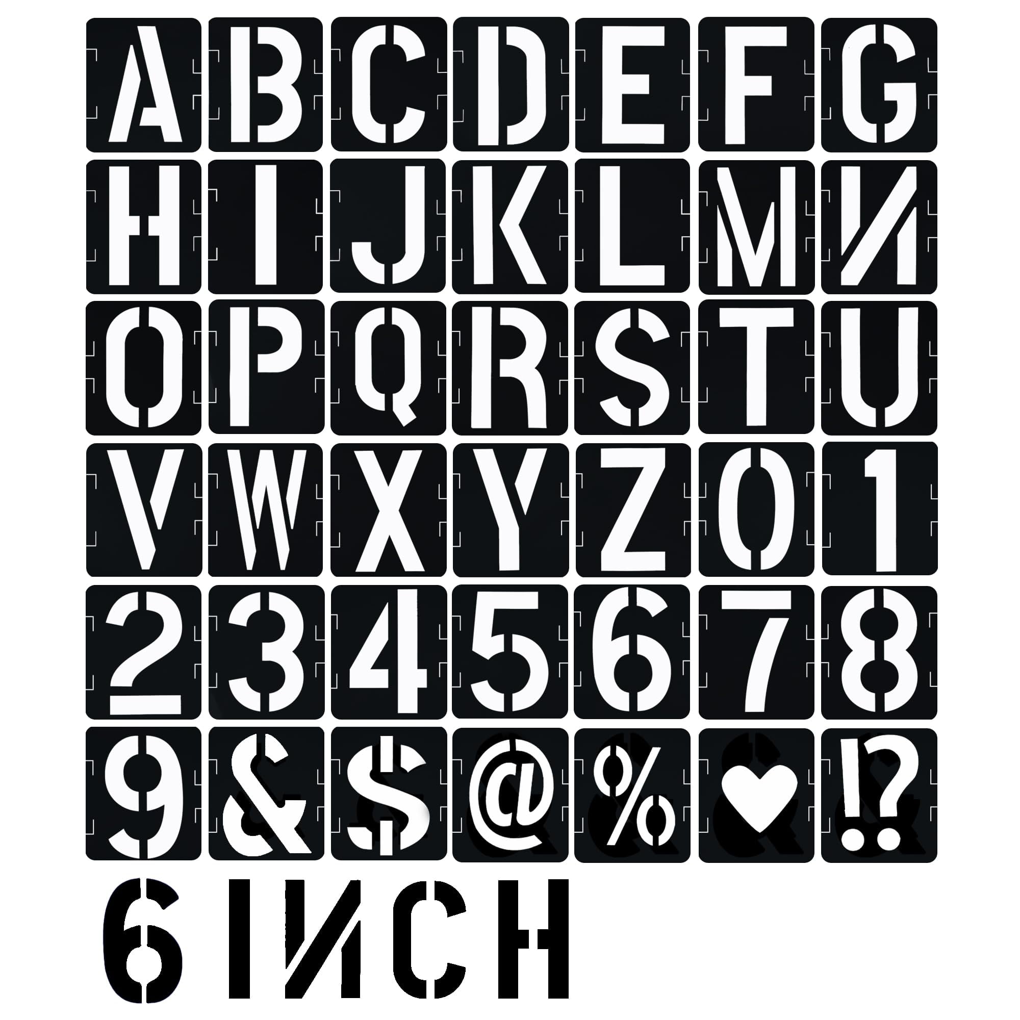 8 Inch Letter Stencils 42 Pcs ReusableTemplates Symbol Numbers ...