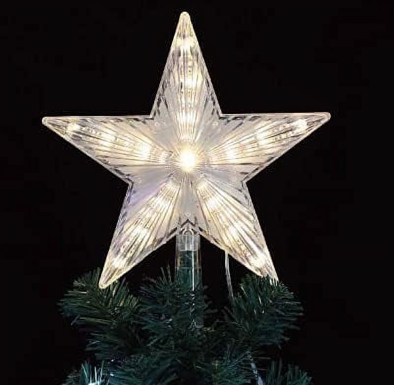 8 Inch Lighted Christmas Tree Topper, Classic Star Tree Topper with 31 ...