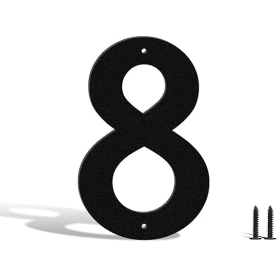 8 Inch Metal House Numbers and Letters, Black Modern Address Signs ...