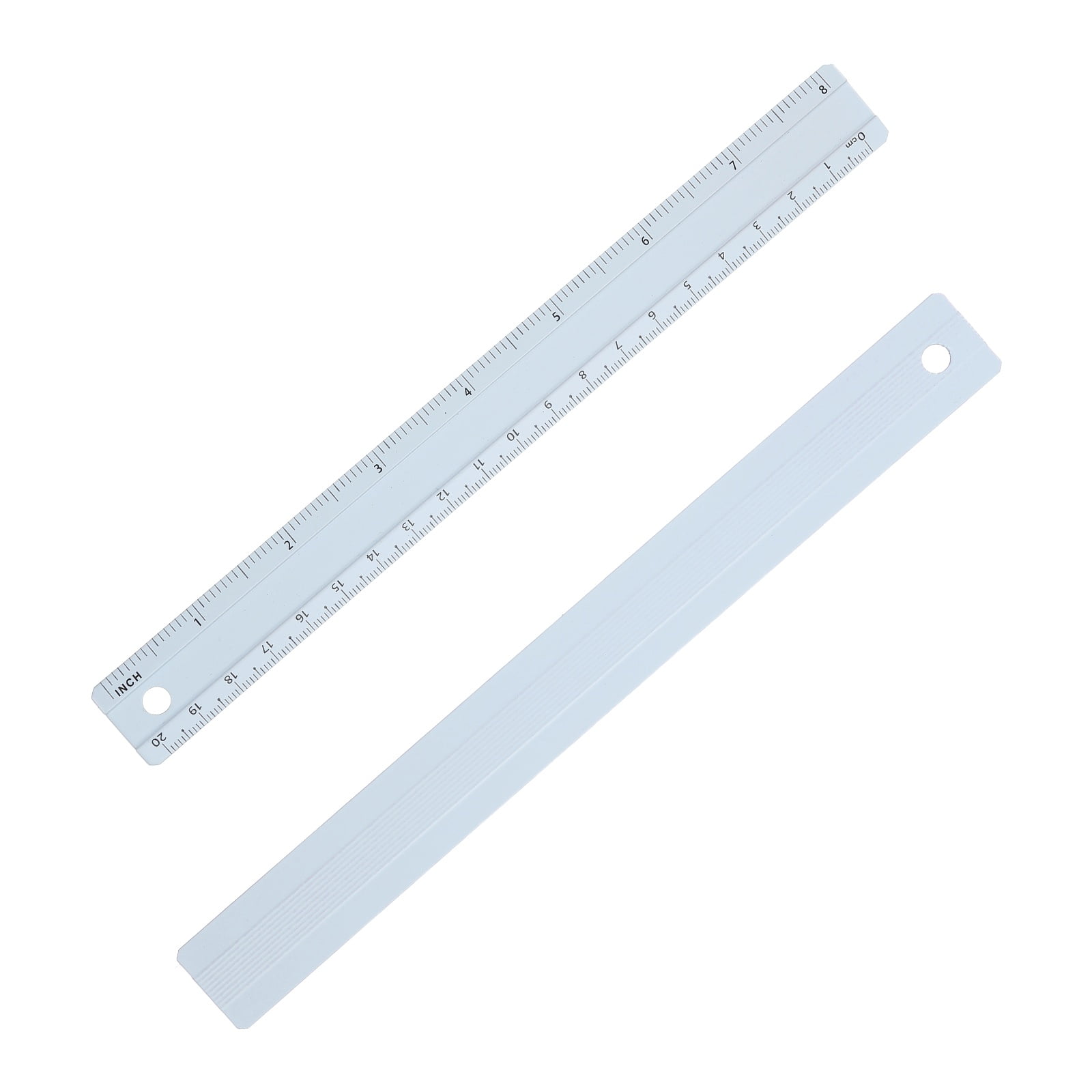 8 Inch Metal Ruler, 2Pcs Aluminum Alloy Metric Ruler with Inches and ...