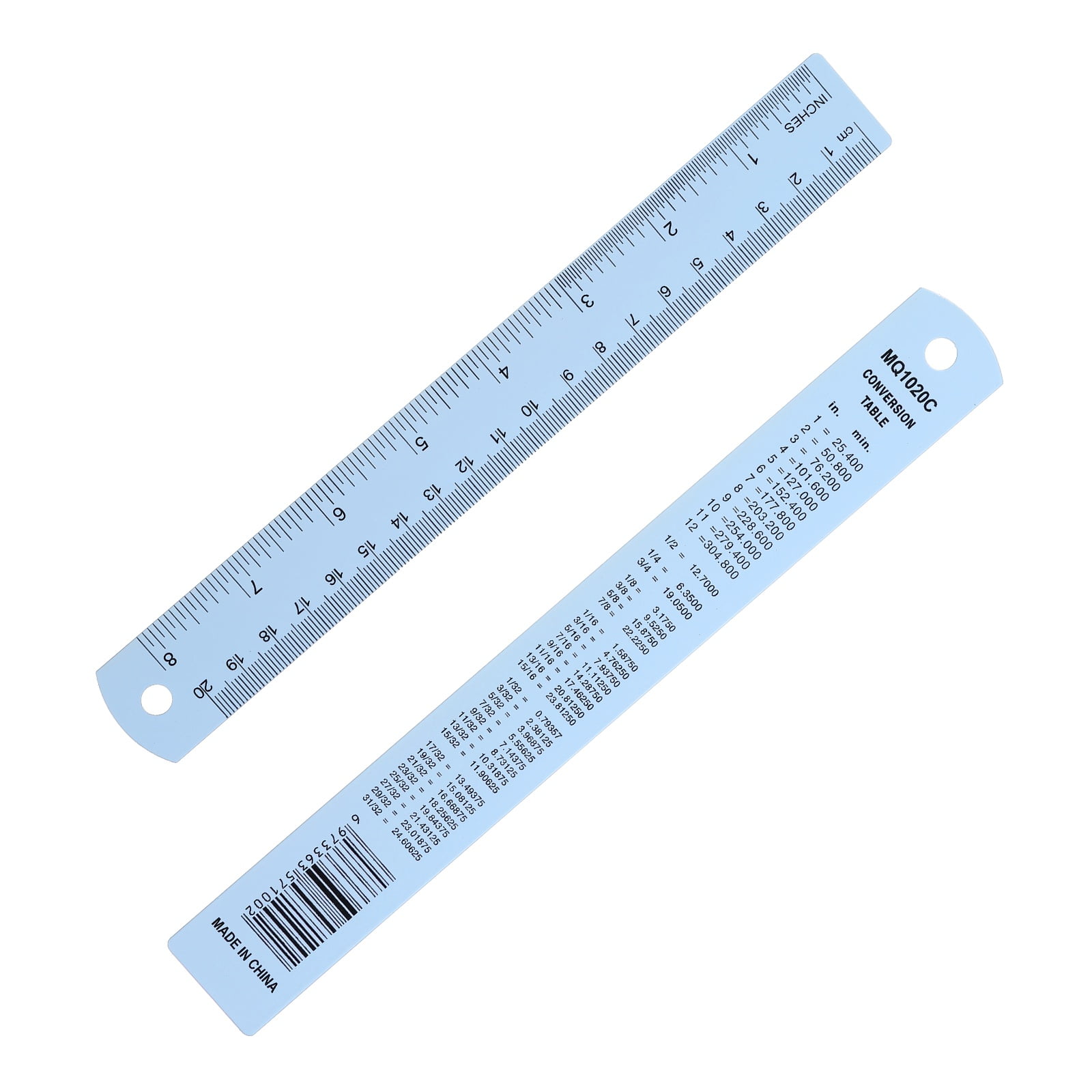 8 Inch Metal Ruler, Aluminum Alloy Metric Ruler with Inches and ...