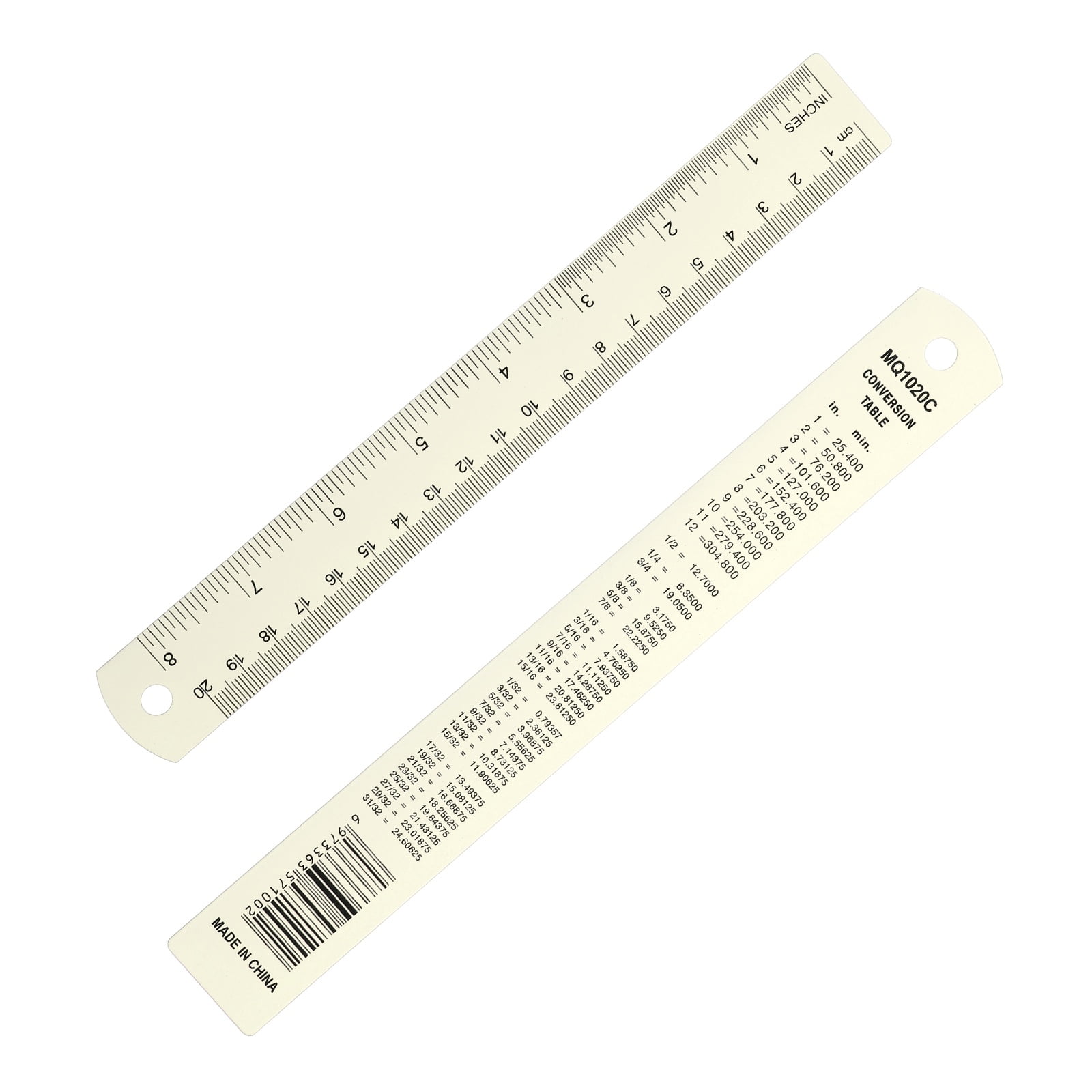 8 Inch Metal Ruler, Aluminum Alloy Metric Ruler with Inches and ...