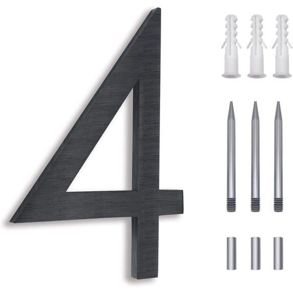 8 Inch Modern Address Numbers for Houses, Large Metal Black House ...