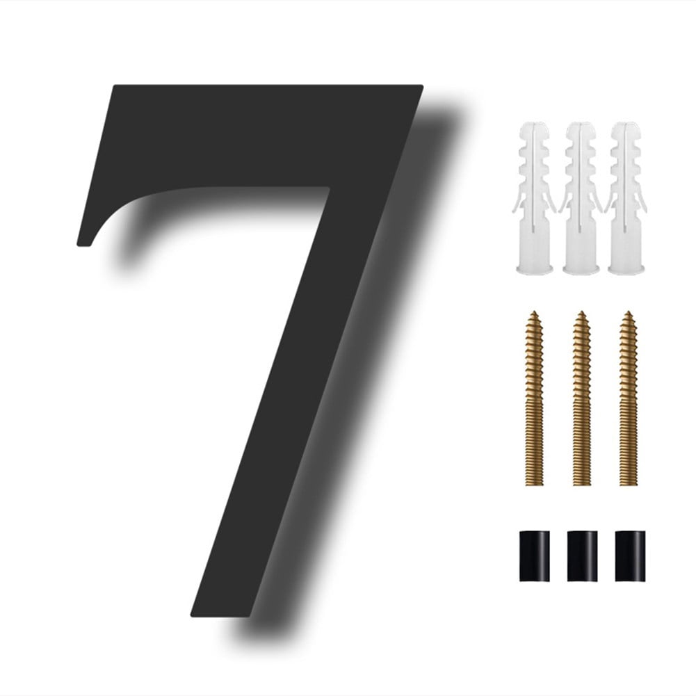 8 Inch Modern Floating House Numbers Large Black Shadow Design Suitable ...