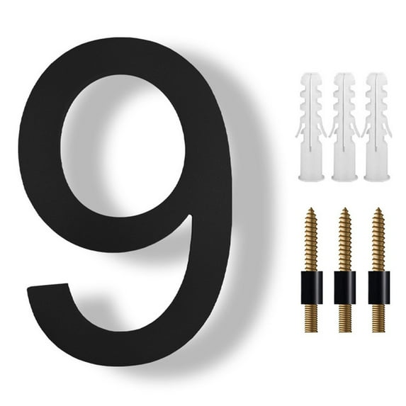 8 Inch Modern Floating House Numbers Large Black Shadow Home Address ...
