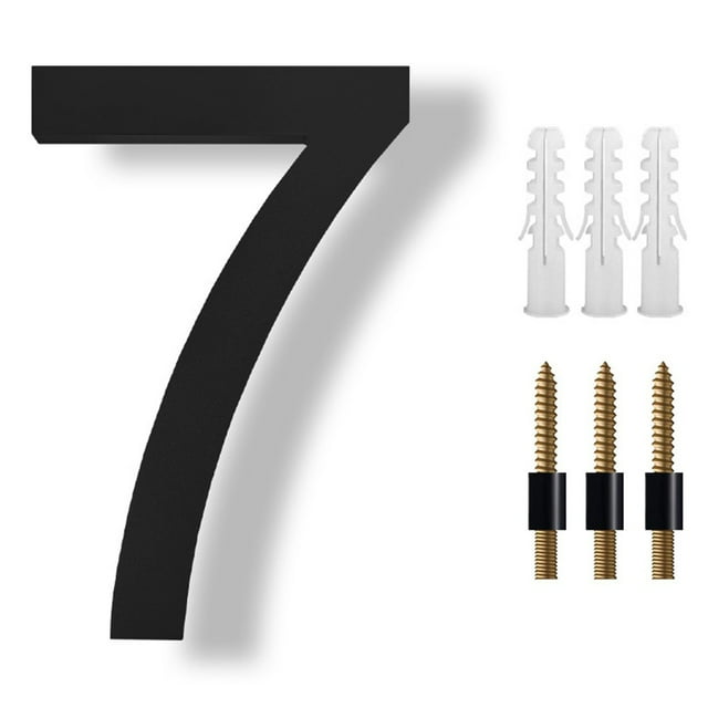 8 Inch Modern Floating House Numbers Large Black Shadow Home Address ...