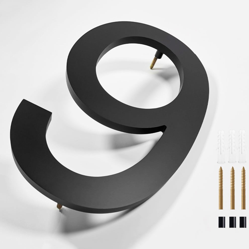 8 Inch Modern Floating House Numbers Large Black Shadow Home Address ...