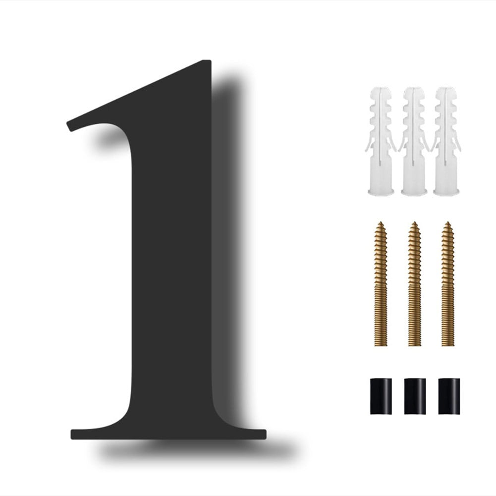 8 Inch Modern Floating House Numbers Large Black Shadow Home Address ...