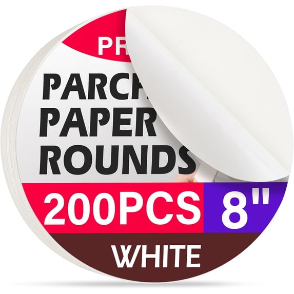 8 Inch Parchment Paper Rounds, 200Pcs Precut Baking Paper Sheets,Non ...