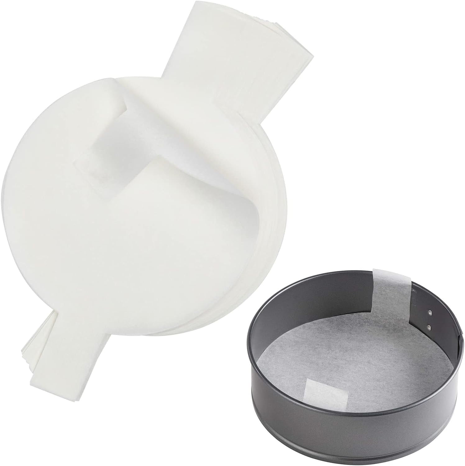 8-Inch Parchment Paper Rounds with Lift Tabs, 100 Sheets Nonstick Cake ...