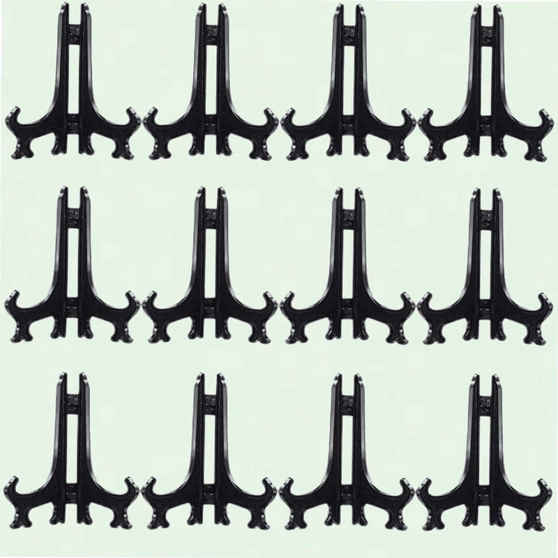 8 Inch Plastic Easel Board Display Stand, Set of 24, Black, Small Photo ...