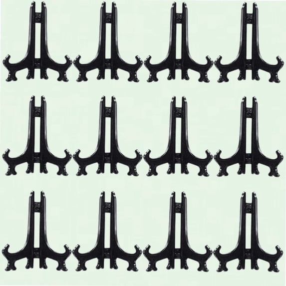 8 Inch Plastic Easel Board Display Stand, Set of 24, Black, Small Photo ...