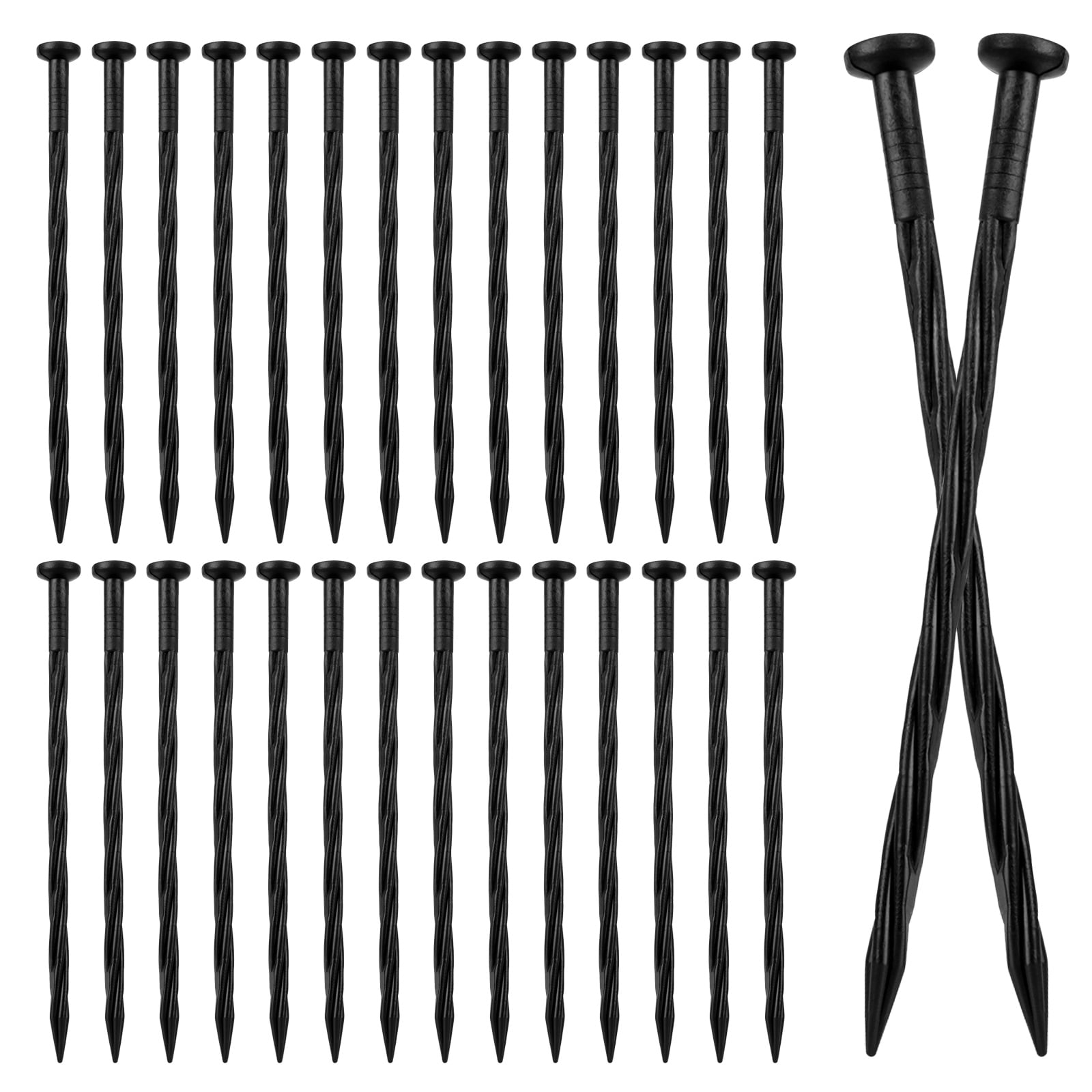 8 Inch Plastic Garden Edging Nails Spiral Landscape Stakes Anchoring ...