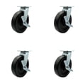 8 Inch Polyolefin Swivel Caster Set with Roller Bearing and Brake ...