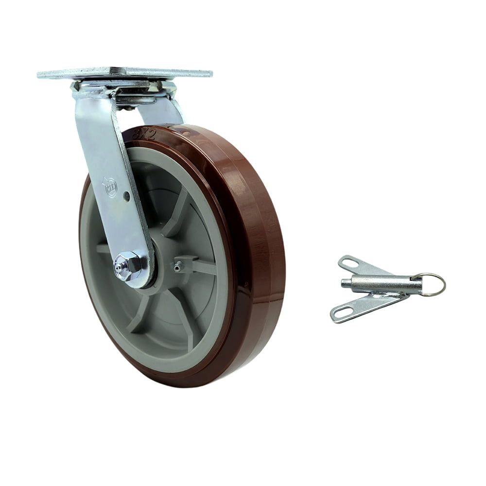 8 Inch Polyurethane Swivel Caster with Ball Bearing and Swivel Lock SCC ...