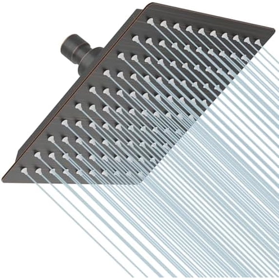 8 Inch Rain Shower Head, 8" Square Rainfall & High Pressure Stainless ...