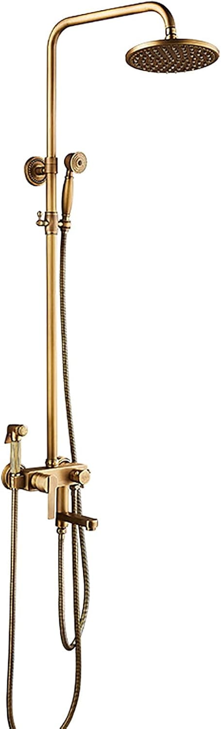 8 Inch Rain Shower System Antique Shower Faucet Set with Rotatable Tub ...