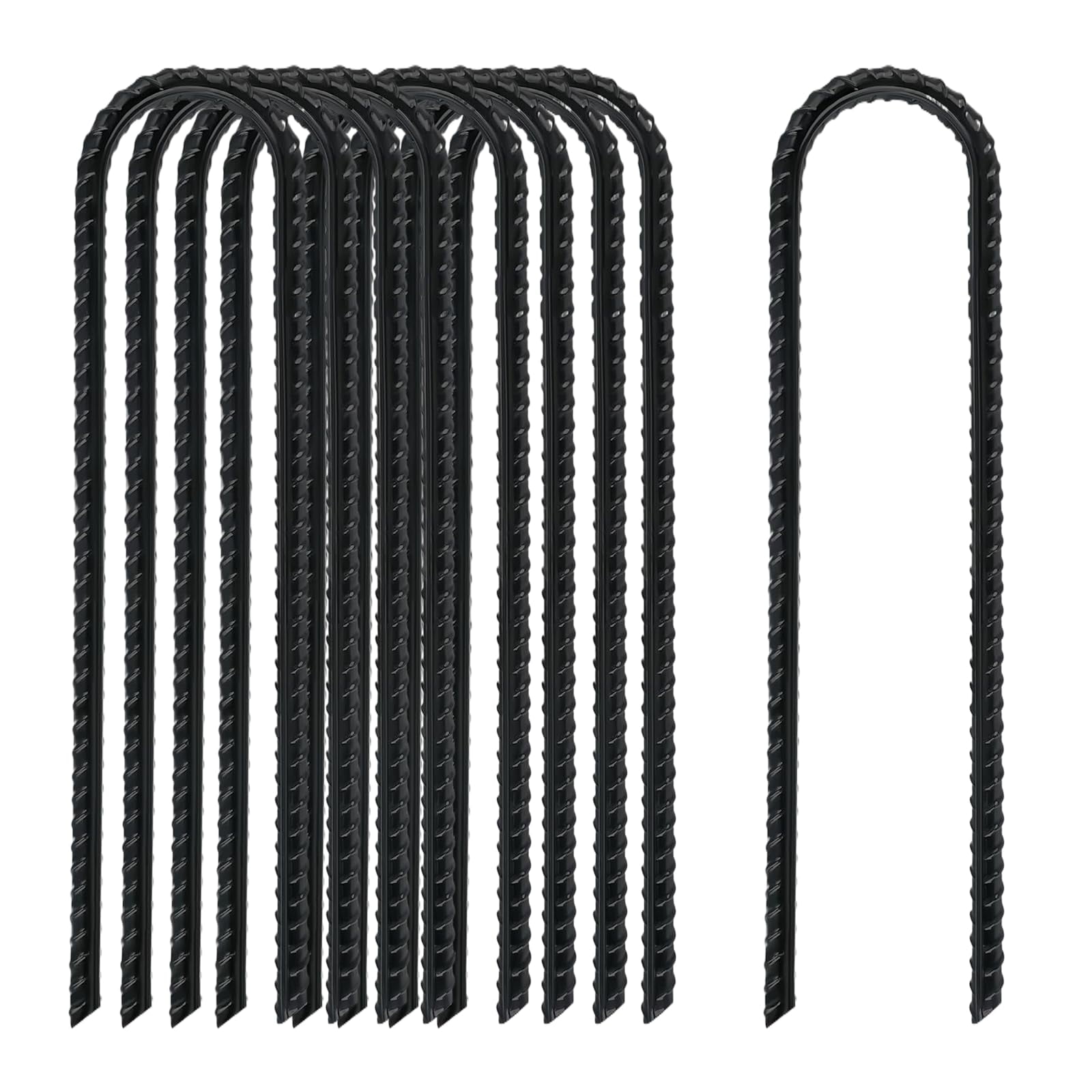 8 Inch Rebar Stakes DHF10 Heavy Duty, 10 Pack Garden Stake U-Hook ...