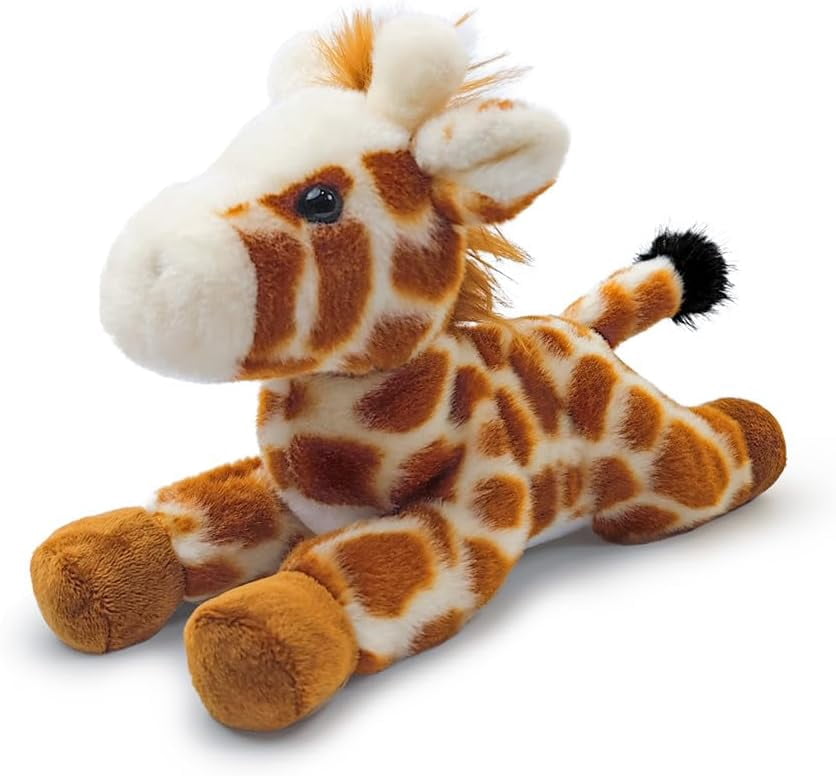 8 Inch Reclining Realistic Giraffe Stuffed Animal Plush, Soft Fluffy ...