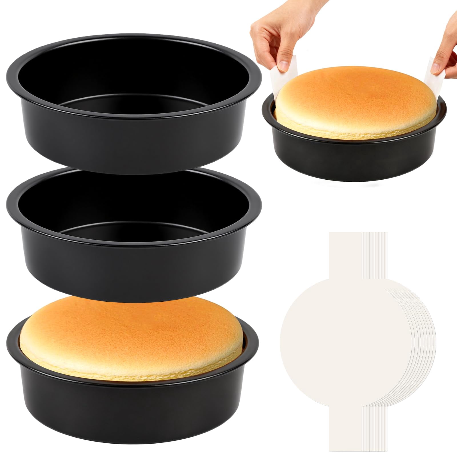 8 Inch Round Cake Pan Set Of 3 8 in Standard - Walmart.com
