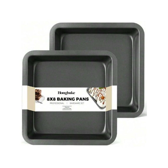 8 Inch Round Cake Pan Set of 2 with 60 Parchment Papers, Non-Stick Deep ...