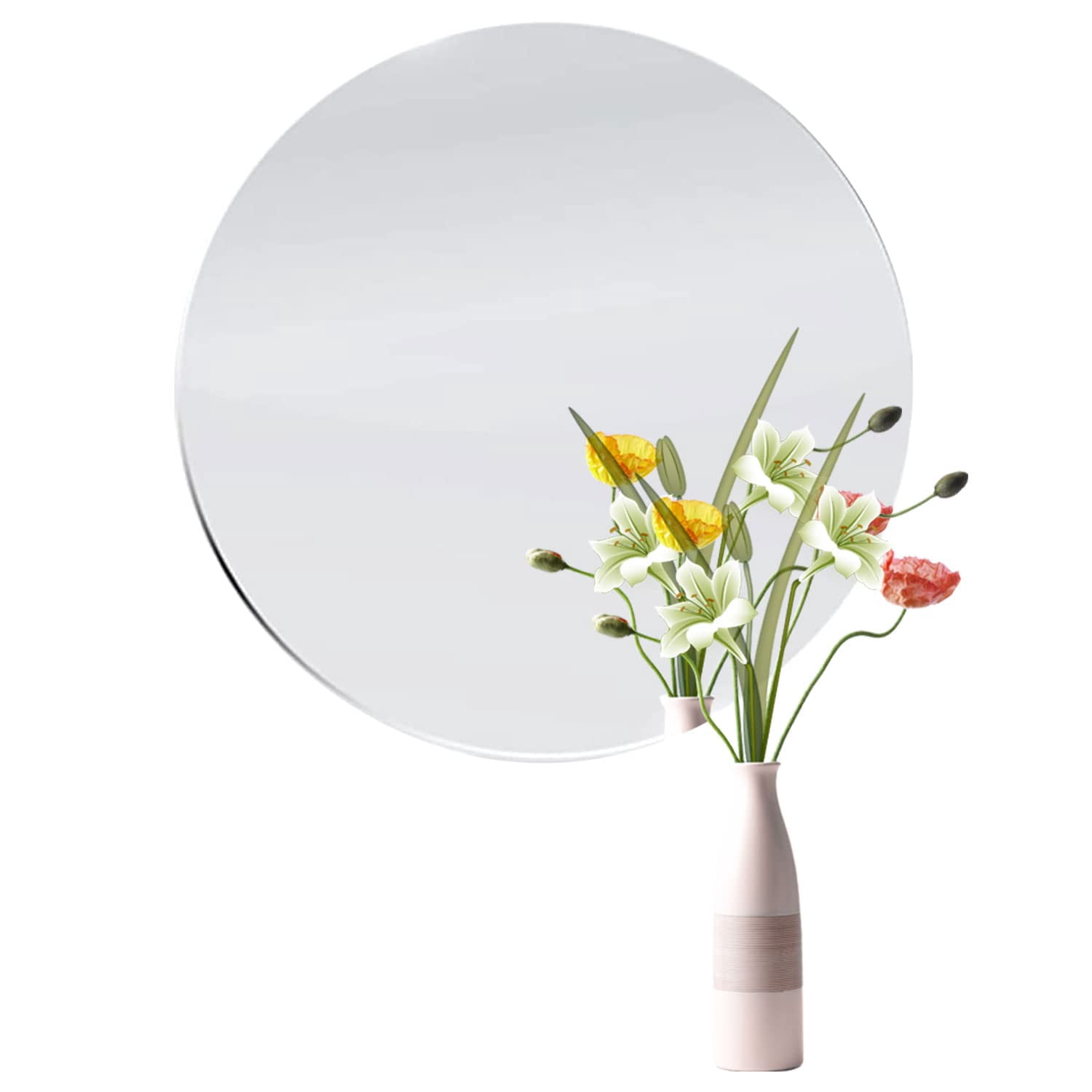 8 Inch Round Glass Wall Mirror for Bathroom and Living Room Home Decor ...