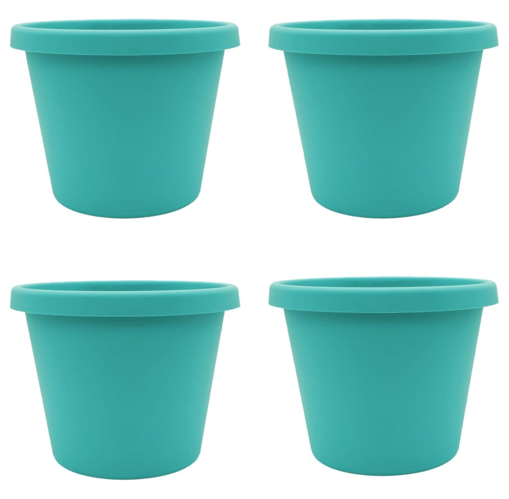 8 Inch Round Prima Planter - Small Plastic Plant Pot with Rolled Rim ...