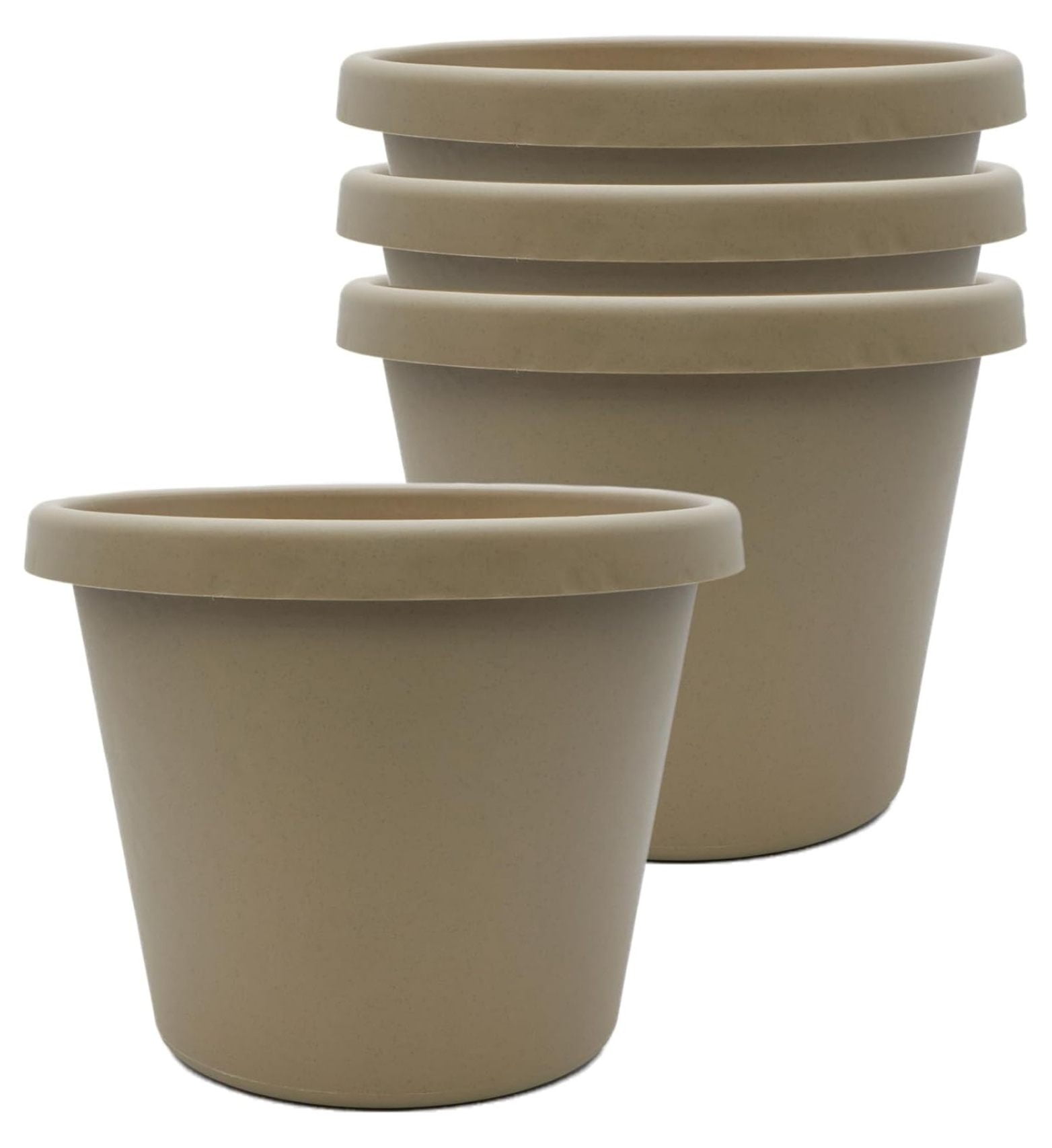 8 Inch Round Prima Planter - Small Plastic Plant Pot with Rolled Rim ...