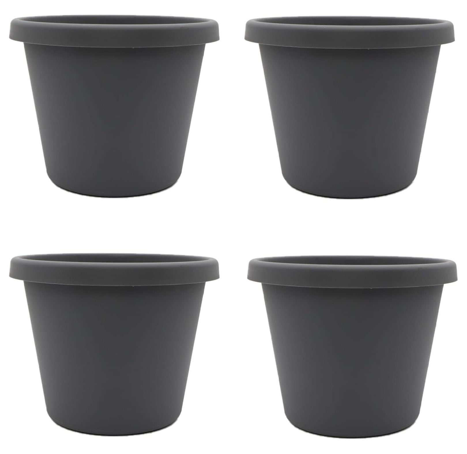 8 Inch Round Prima Planter - Small Plastic Plant Pot with Rolled Rim ...