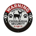 8 Inch Round Retro "Chihuahua Security" Metal Sign, Black and White Dog ...
