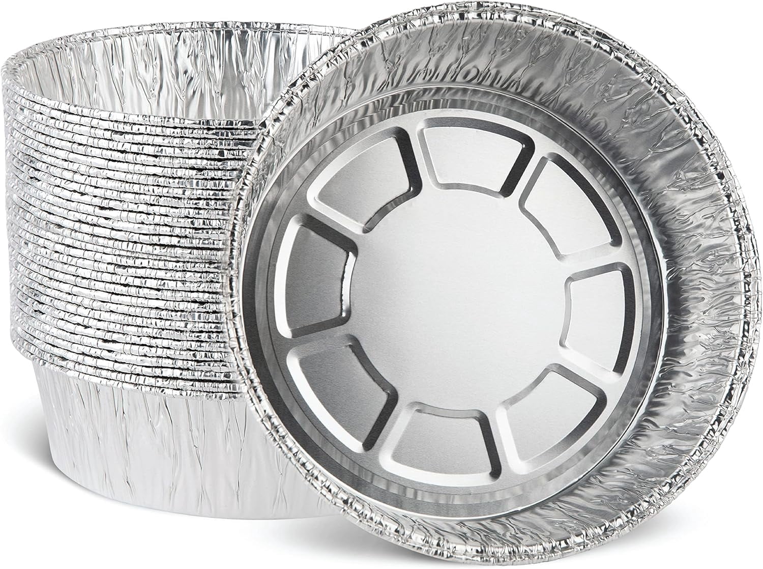 8'' Inch Round Tin Foil Pans Disposable Aluminum, Deep Freezer & Oven ...