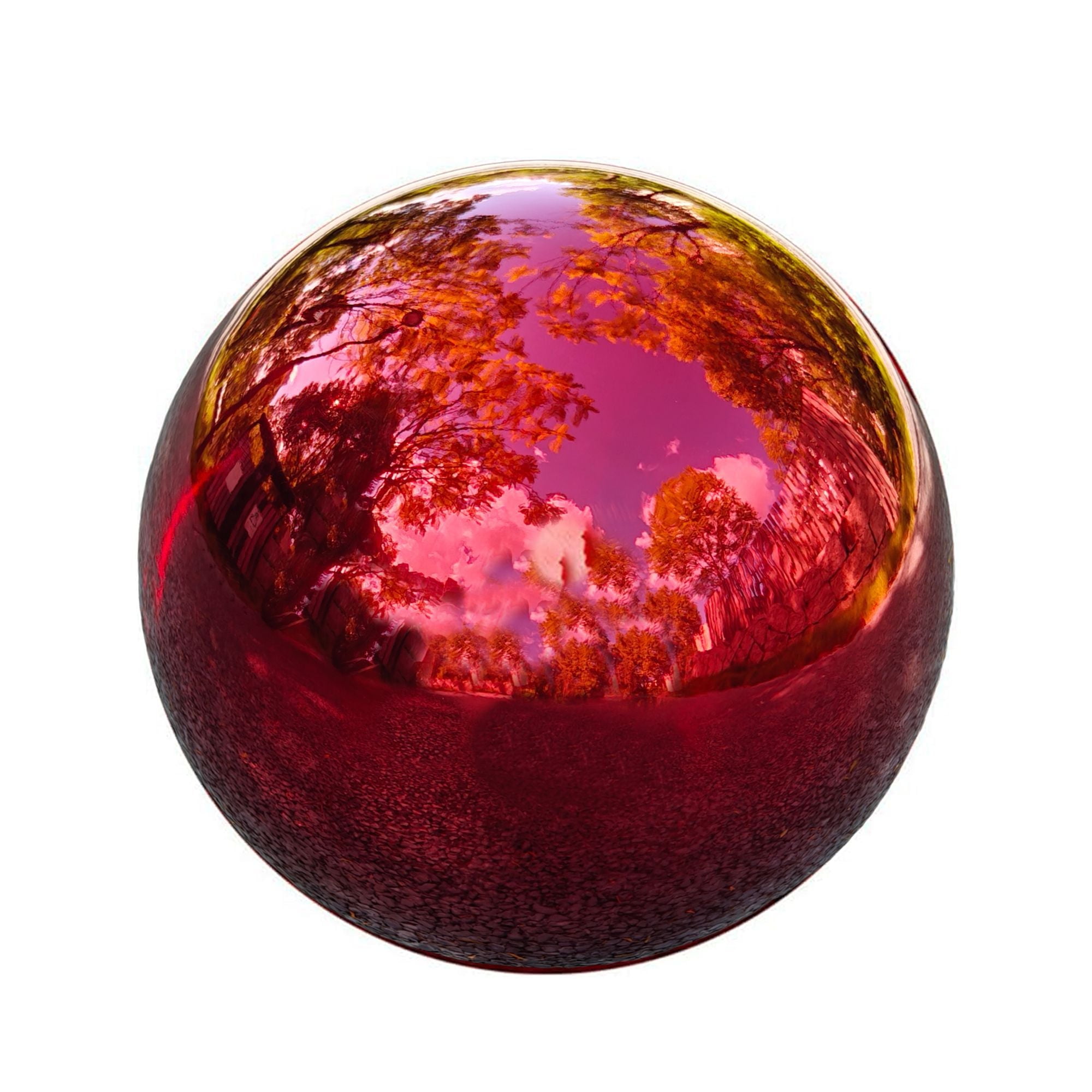 8-Inch Royal Red Stainless Steel Gazing Ball – Vibrant Mirror Sphere ...