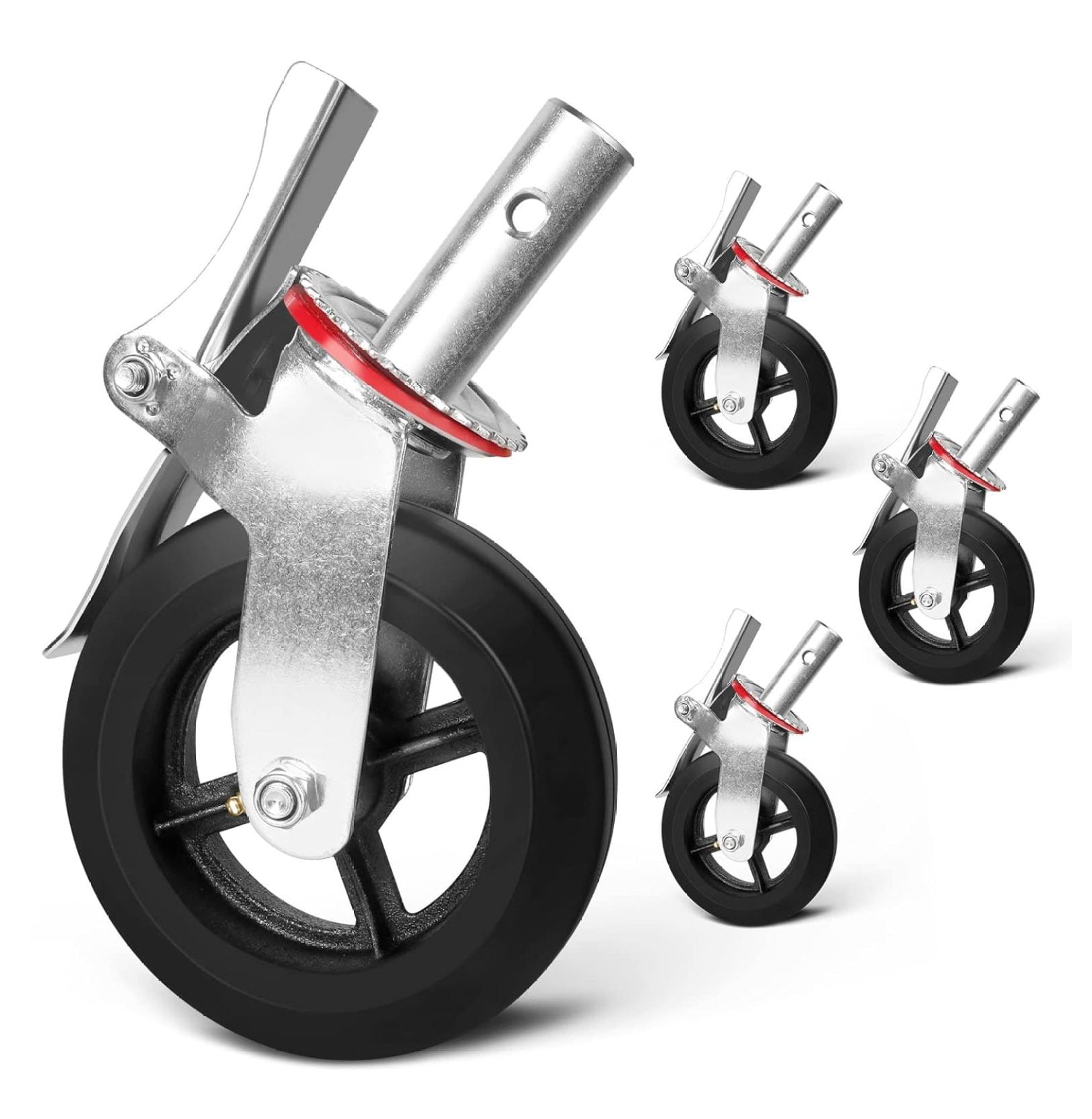 8 Inch Scaffolding Caster Wheels Set,4 Pack Heavy Duty Swivel Casters ...