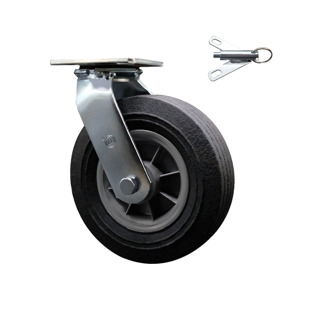 8 Inch Semi Pneumatic Wheel Swivel Caster with Bolt Swivel Lock Service ...