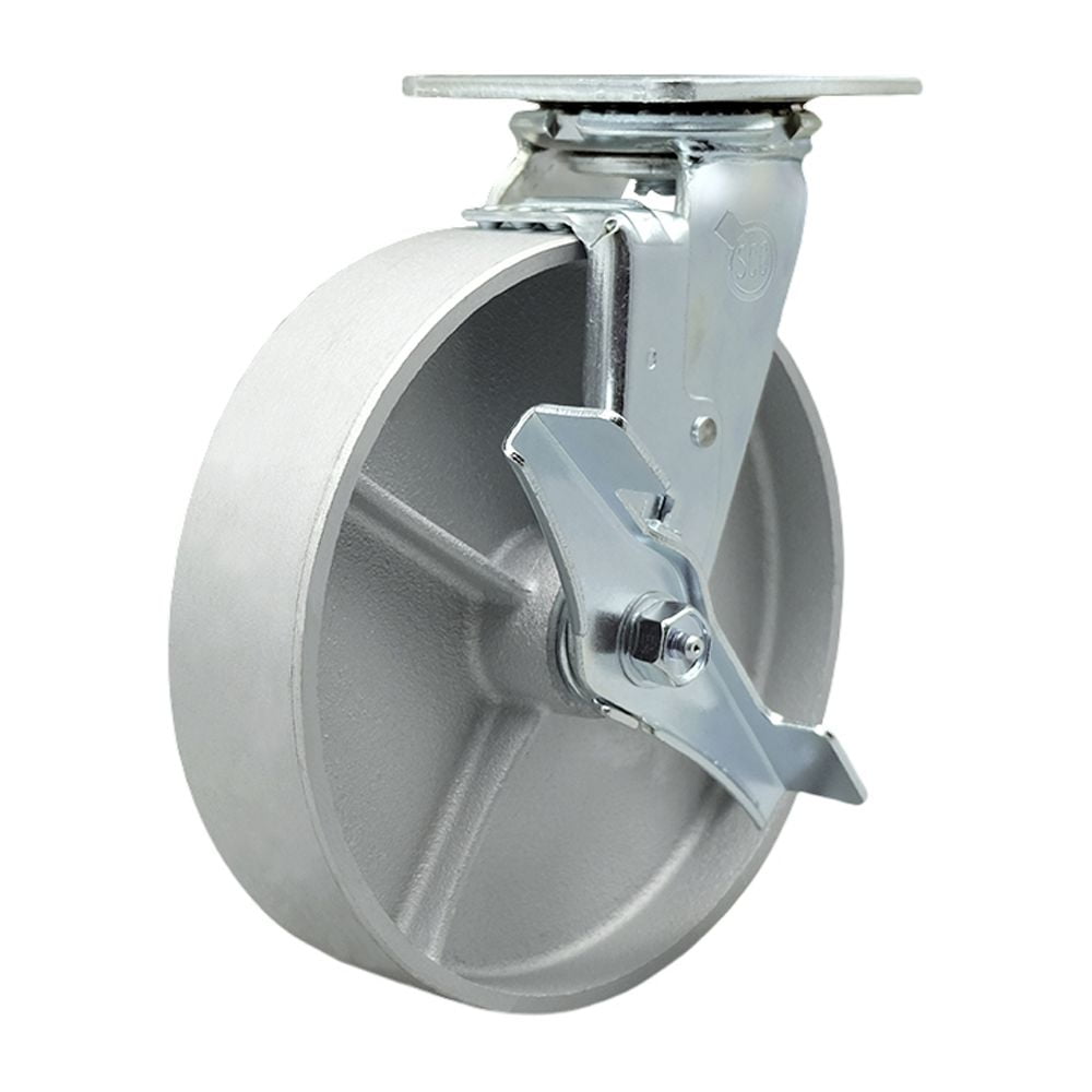 8 Inch Semi Steel Swivel Caster with Ball Bearing and Brake Service ...
