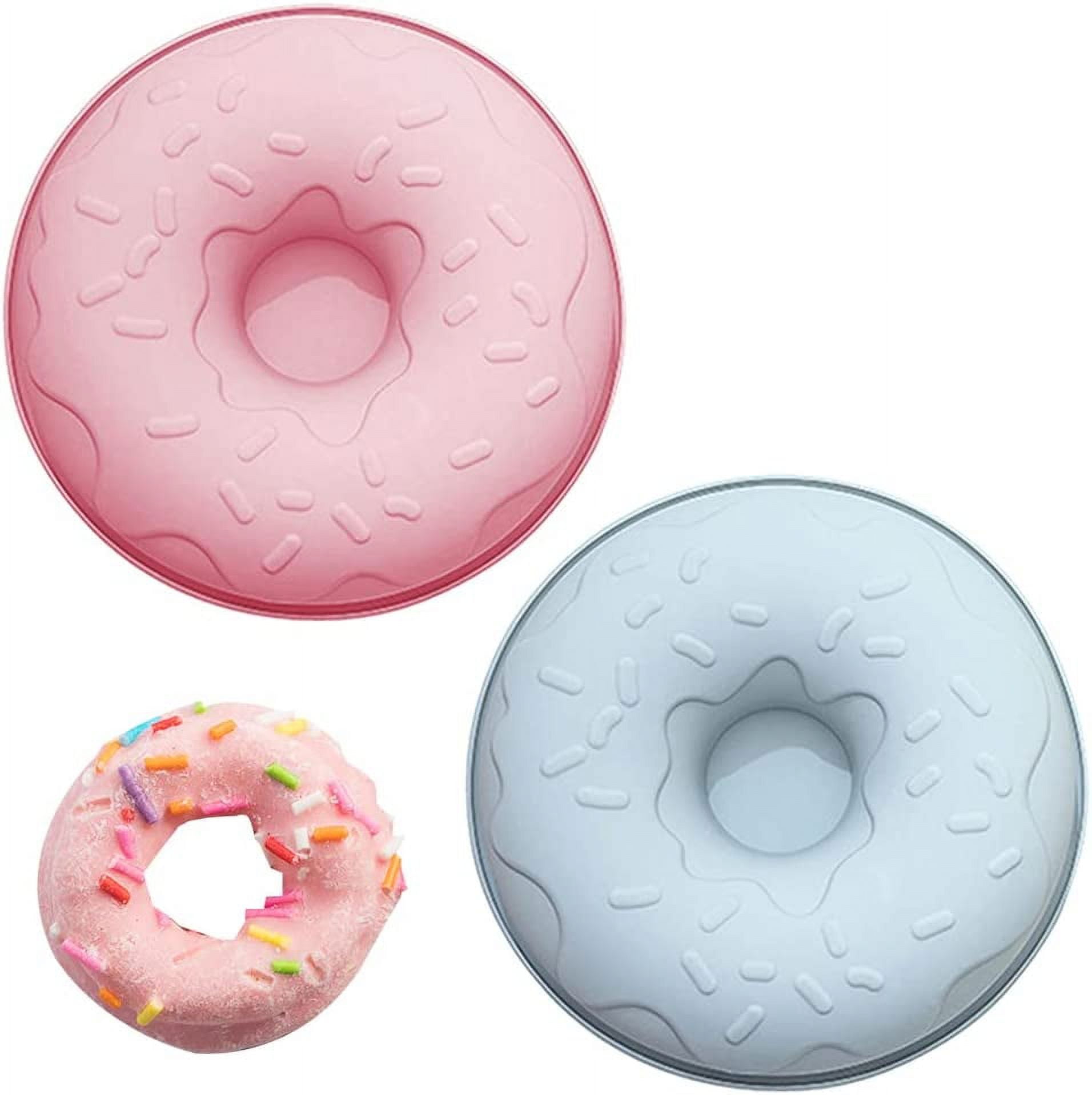 8 Inch Silicone Molds for Baking, 2 Pieces Large Donut Cake Molds, Non ...
