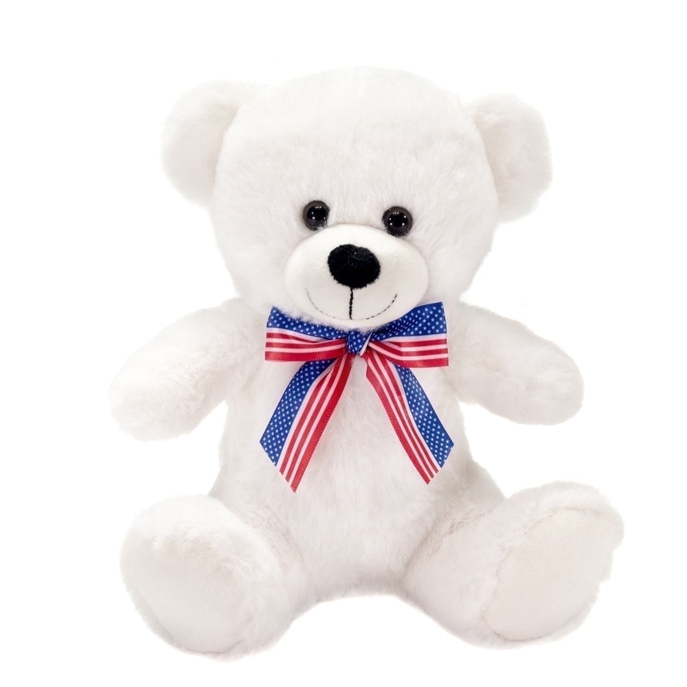Plush Gear 8" Sitting White Bear – Military Appreciation Plush Toy with ...