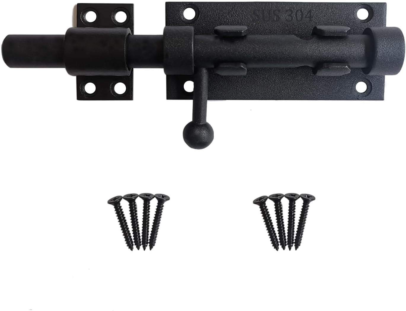 8 Inch Slide Bolt Latch, 304 Stainless Steel Bolt Lock with Padlock ...