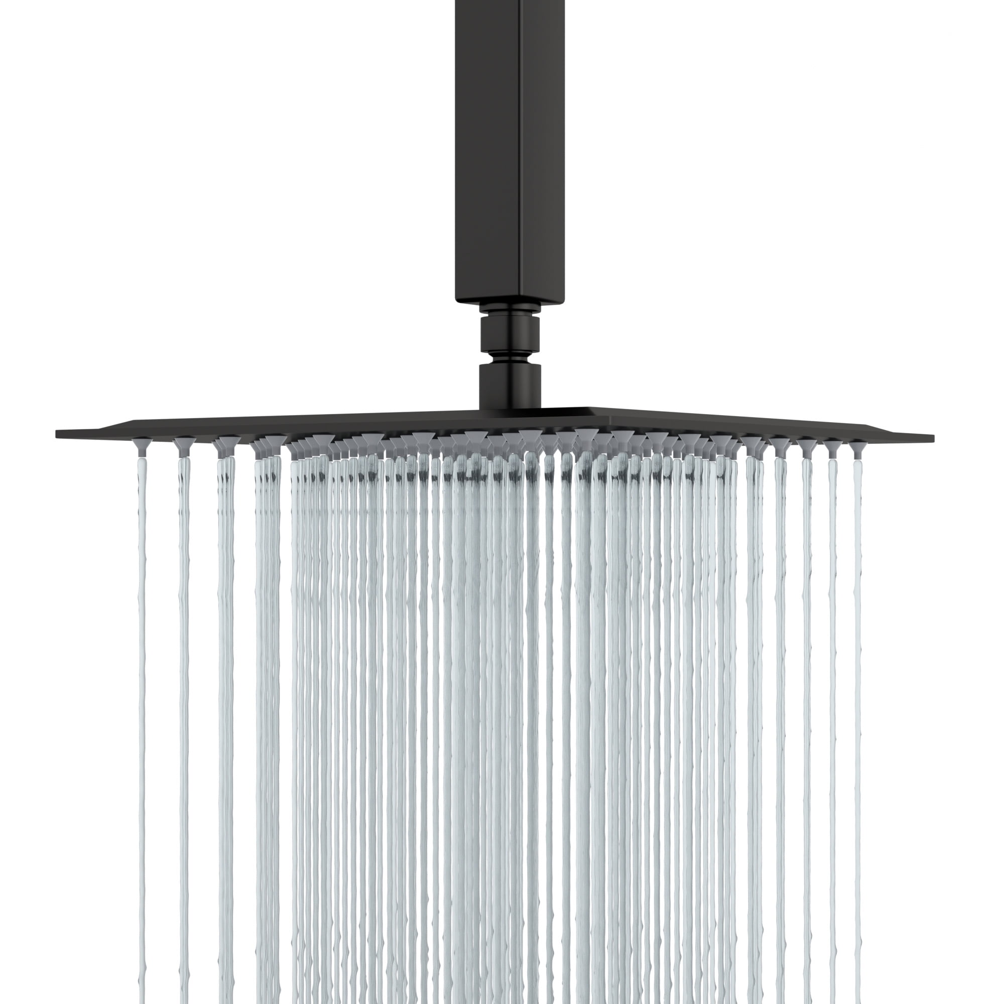8 Inch Small Matte Black Rain Shower Head Modern Ultra-Thin Square ...