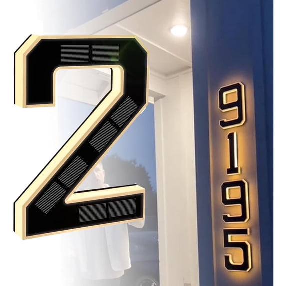 8 Inch Solar Lighted House Numbers for Outside, Light Up Waterproof LED ...