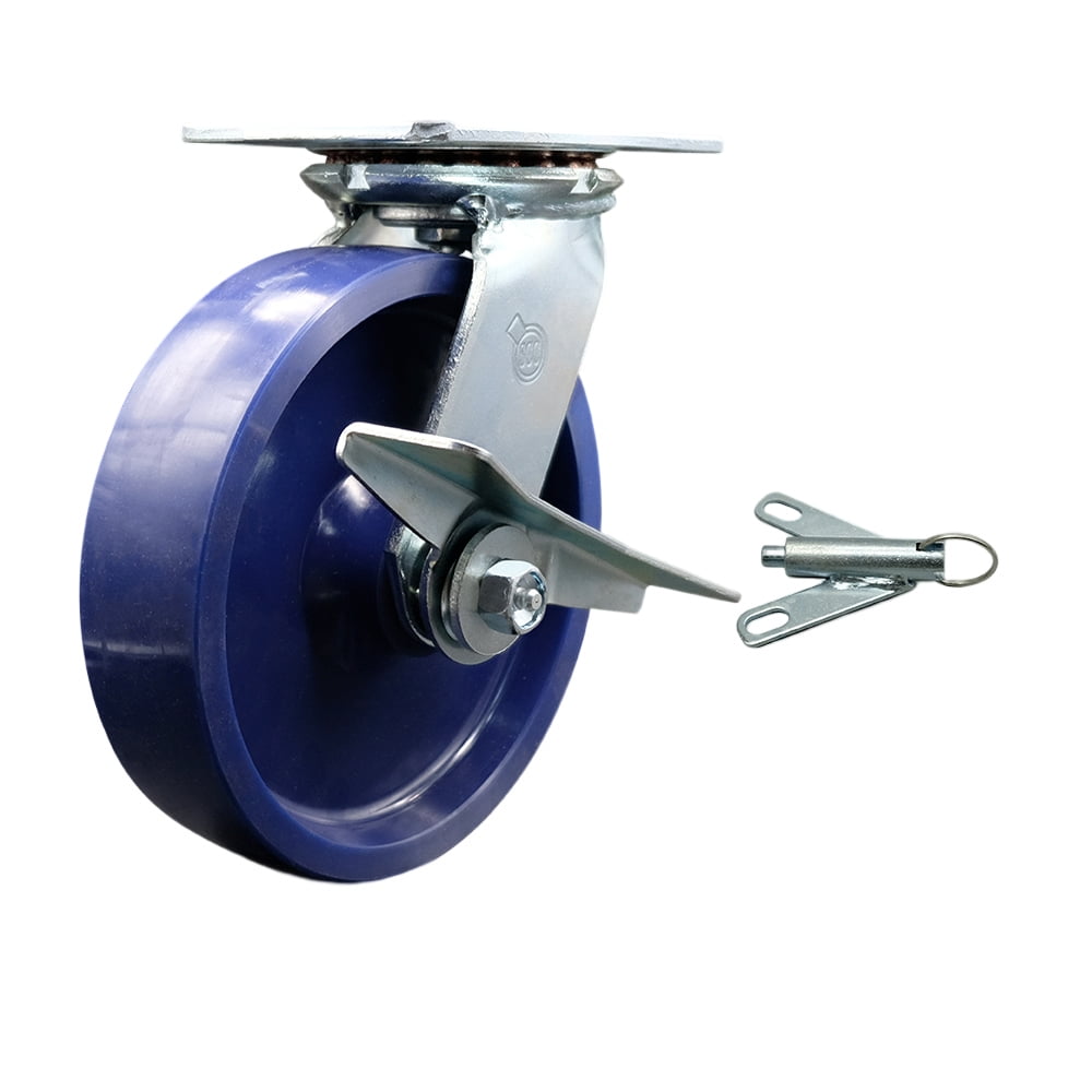 8 Inch Solid Poly Caster with Ball Bearing and Brake/Swivel Lock ...