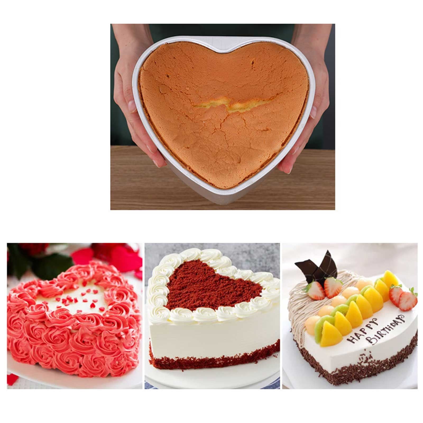 8 Inch Springform Pan Cake Moulds Aluminum SnackHeart Shaped Cake Non ...