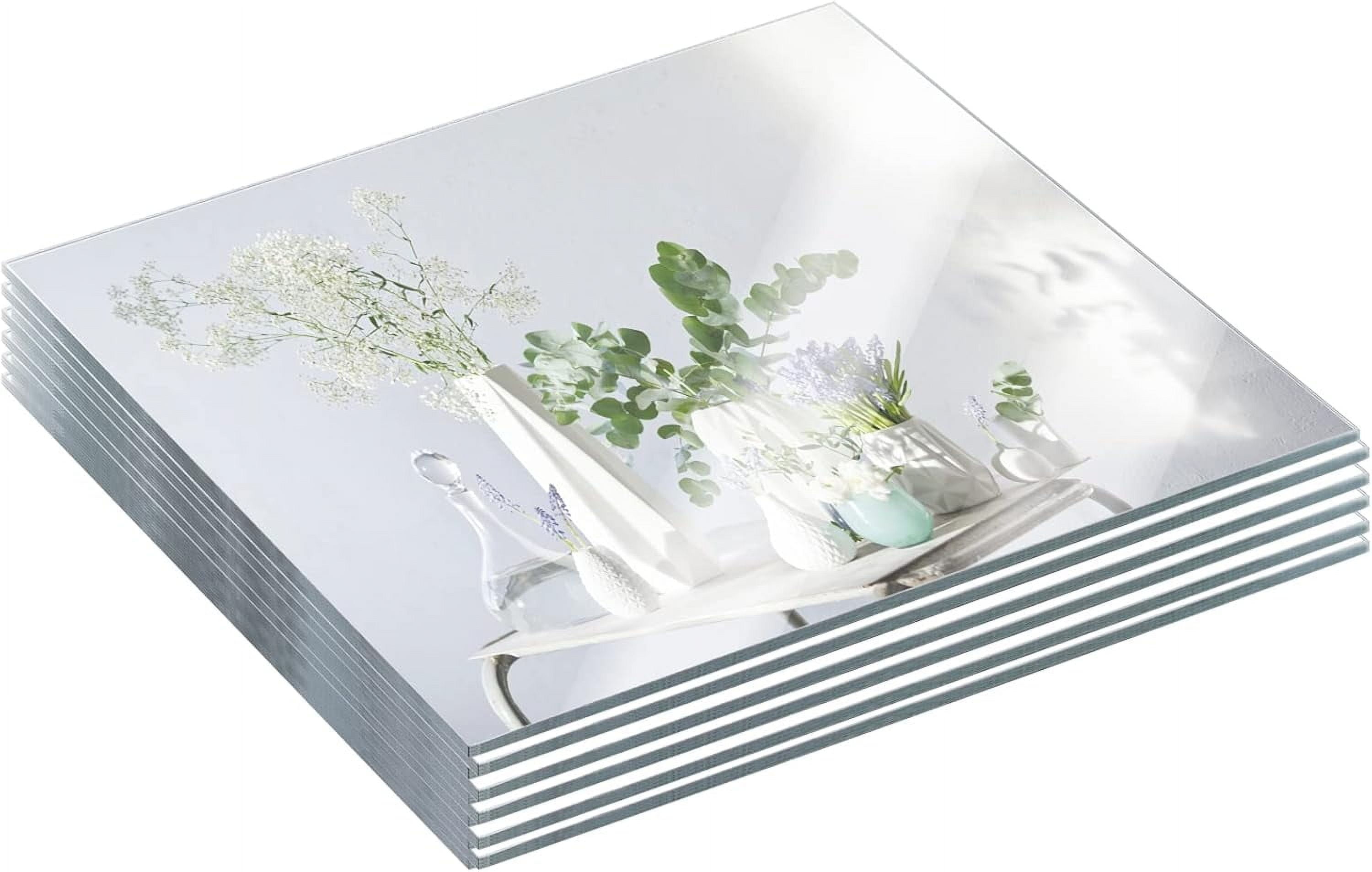 8 Inch Square Mirror Centerpieces for Tables, Glass Mirror Plates for ...