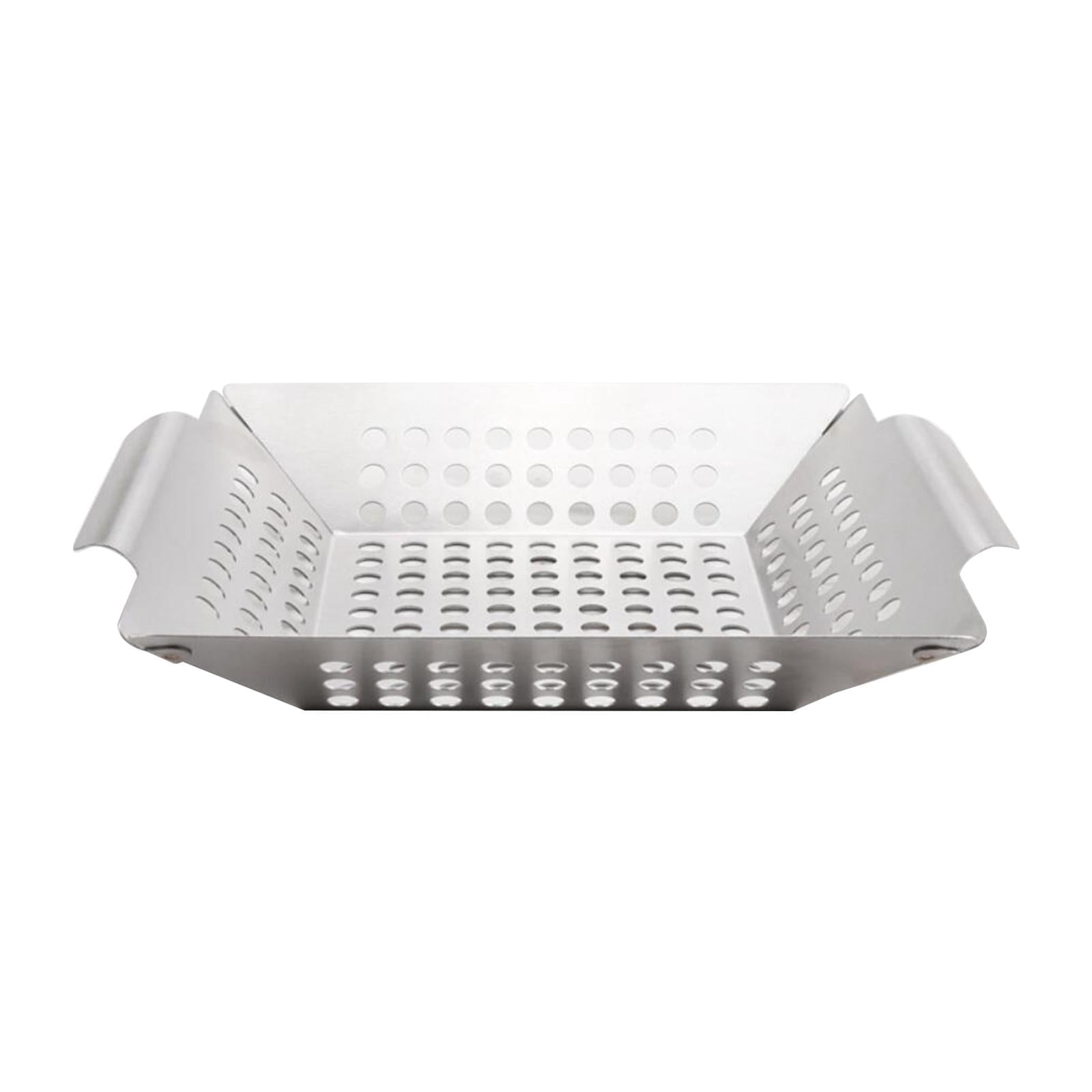 8 Inch Stainless Steel Barbecue Vegetable Grilling Basket Large Square ...