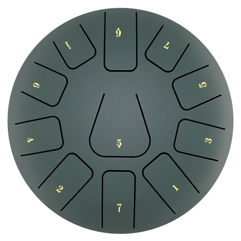 8 Inch Steel Tongue Drum, 11 Note Tambourine with Drumsticks and Finger ...