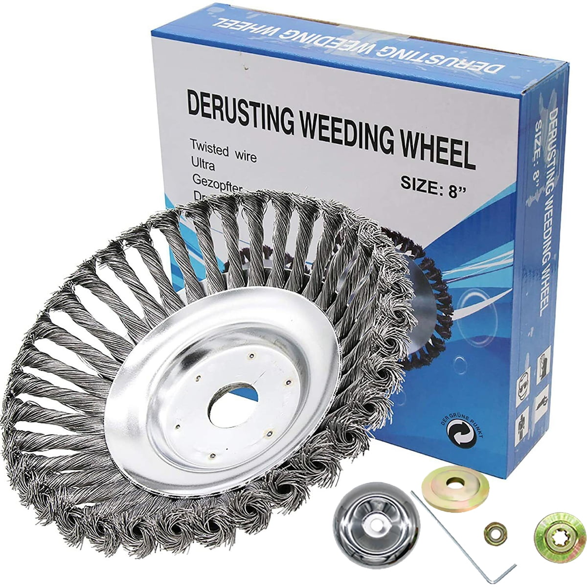 8 Inch Steel Wire Rotary Brush Cutter Trimmer Head Sets Weed Blade ...