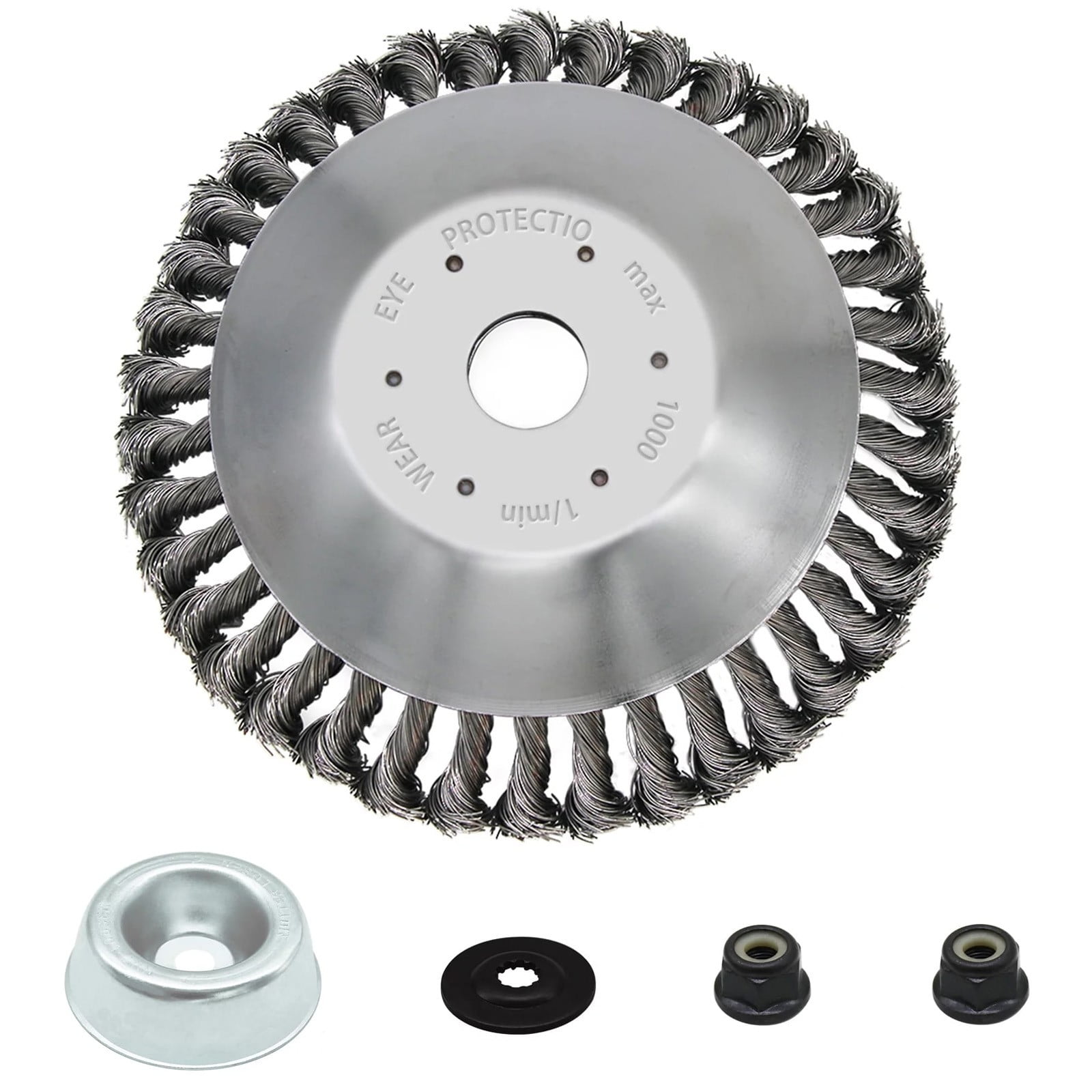 8-Inch Steel Wire Weed Brush Trimmer Head, Twisted Wire Wheel for ...