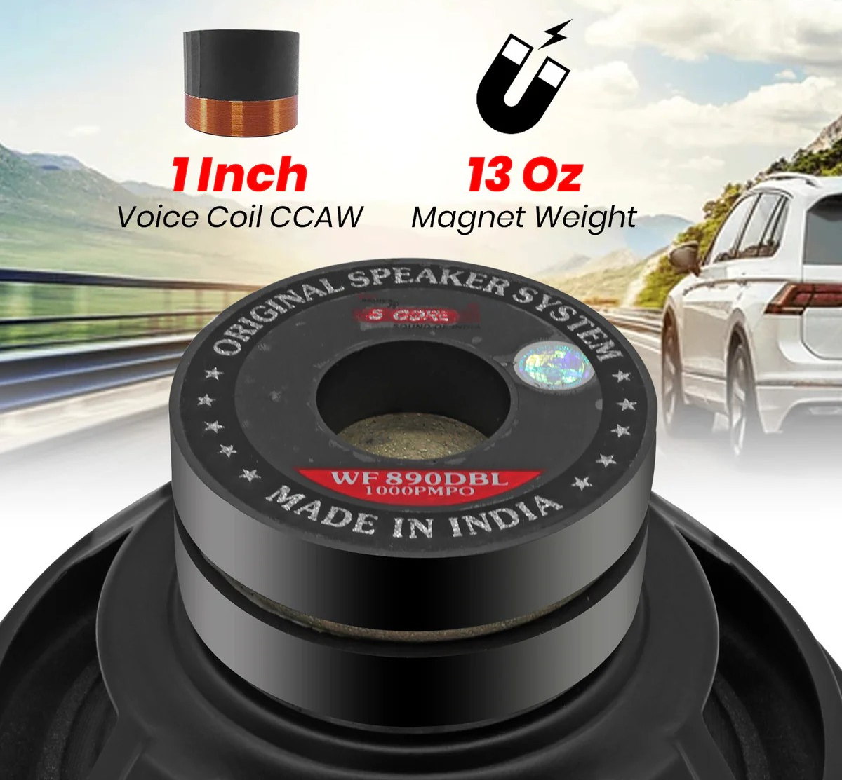 8 Inch Subwoofer Speaker 1000W PMPO 4Ohm Replacement Car Bass Sub ...